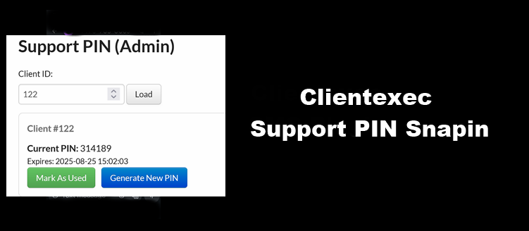 Clientexec Support PIN Snap-in – Temporary Identity Verification Codes